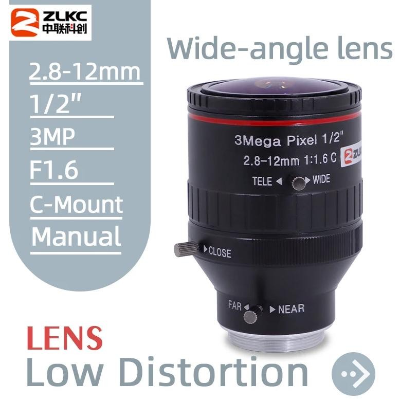 Jual 3megapixel 2.8-12 mm hd cctv lens 1/2" manual iris varifocal c ...