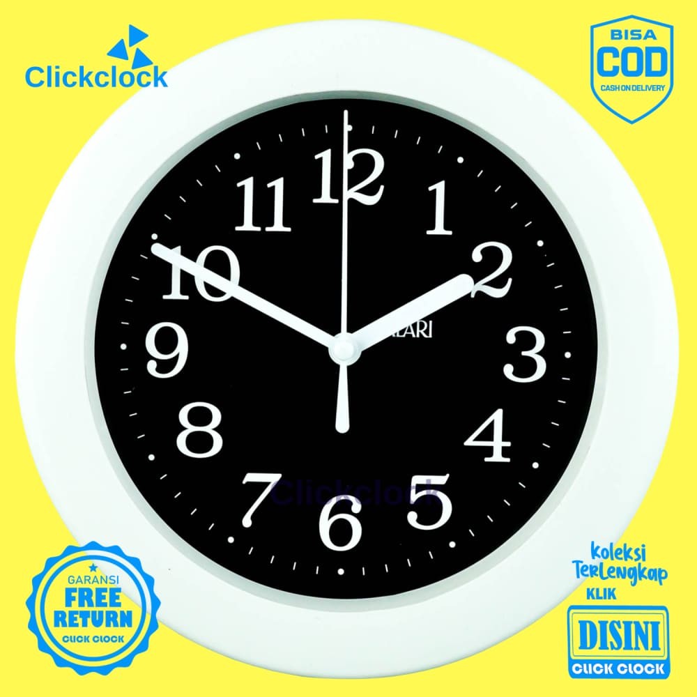 Jual Jam Dinding Quartz Minimalis Minimalis Hitam AL1243-805 Besar ...