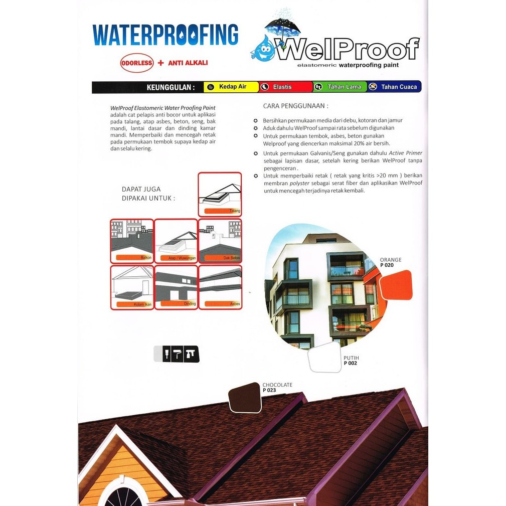 Jual Cat Pelapis Anti Bocor Welproof 4 Kg / Cat Waterproofing | Shopee ...