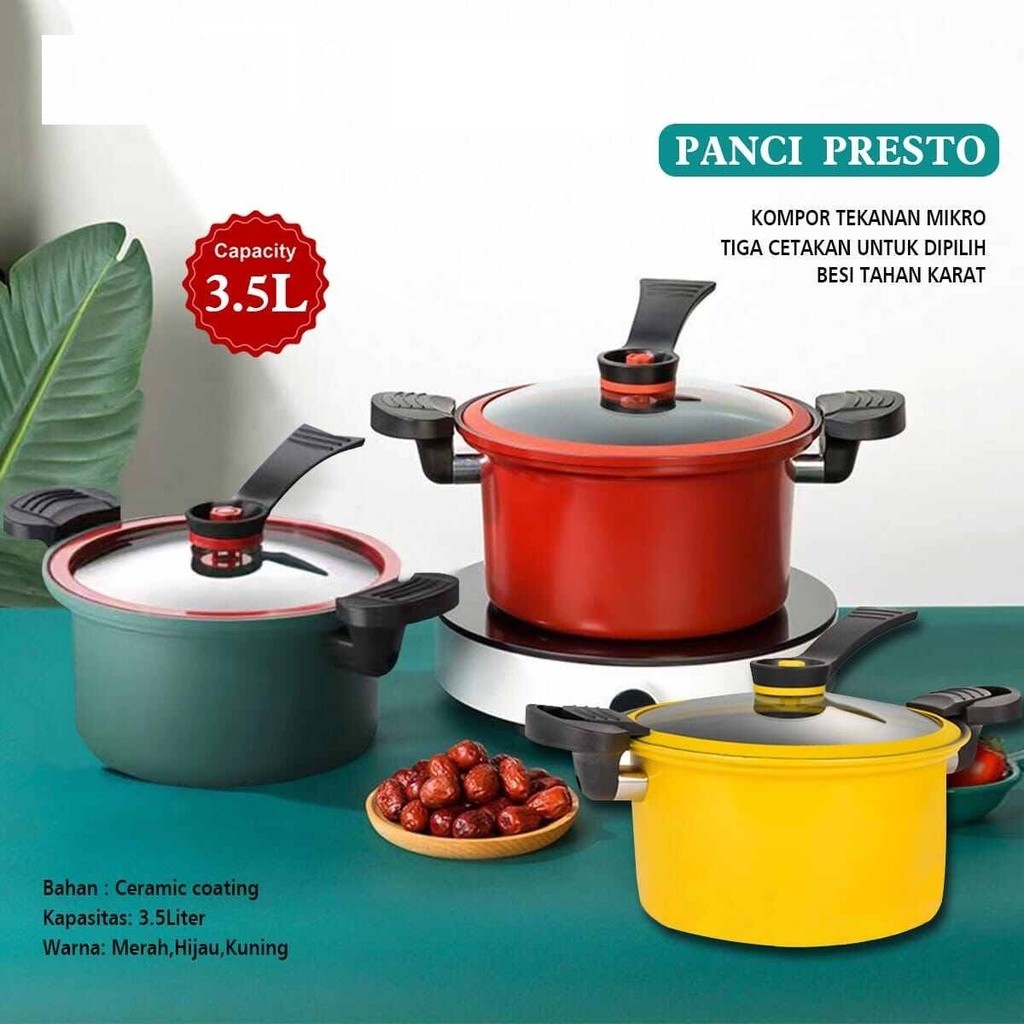 Jual OMG - Panci Presto Premium Teflon Pressure Cooker Pot Totipotent 3.5 Liter Tutup Kaca ...