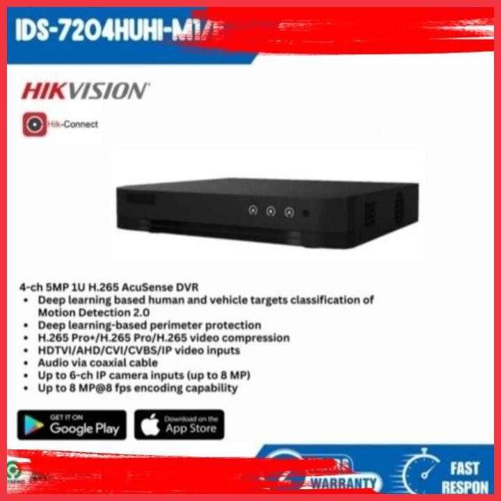 Jual (game) dvr hikvision cctv 4 channel ids-7204huhi-m1/e 5mp acusense audio | Shopee Indonesia