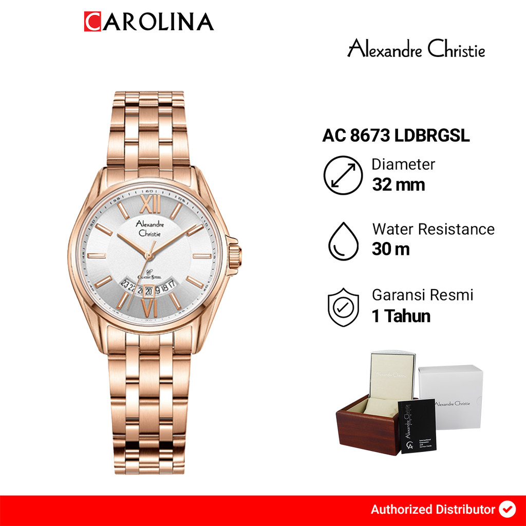 Jual Jam Tangan Wanita Alexandre Christie Classic Steel AC 8673 LDBRGSL ...