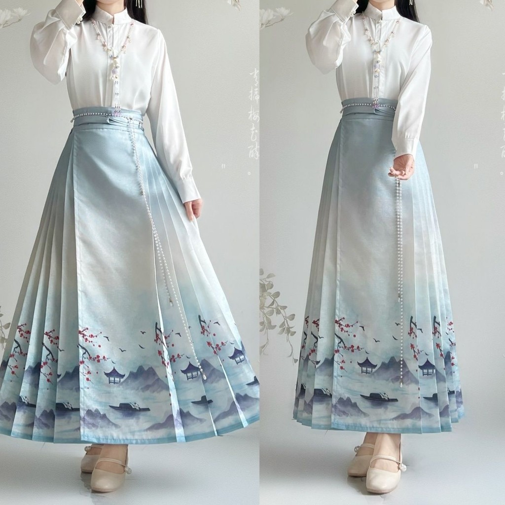 Jual 8Luonan Yao Rok Wajah Kuda Hanfu Asli Lukisan Cina Setelan Kerah ...
