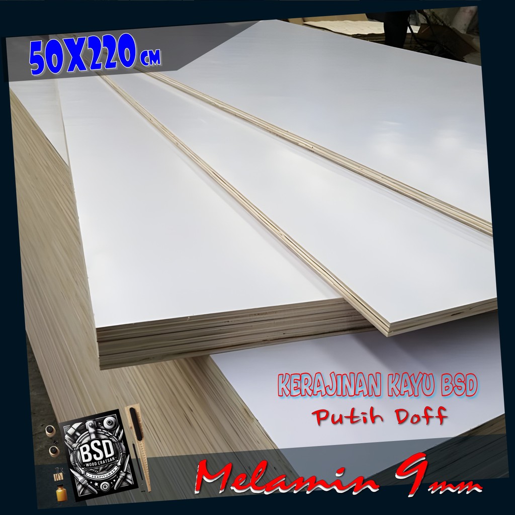 Jual Triplek Melamin Putih 9mm 50x220 cm ( 220x50 cm | ISI 2 LEMBAR ...