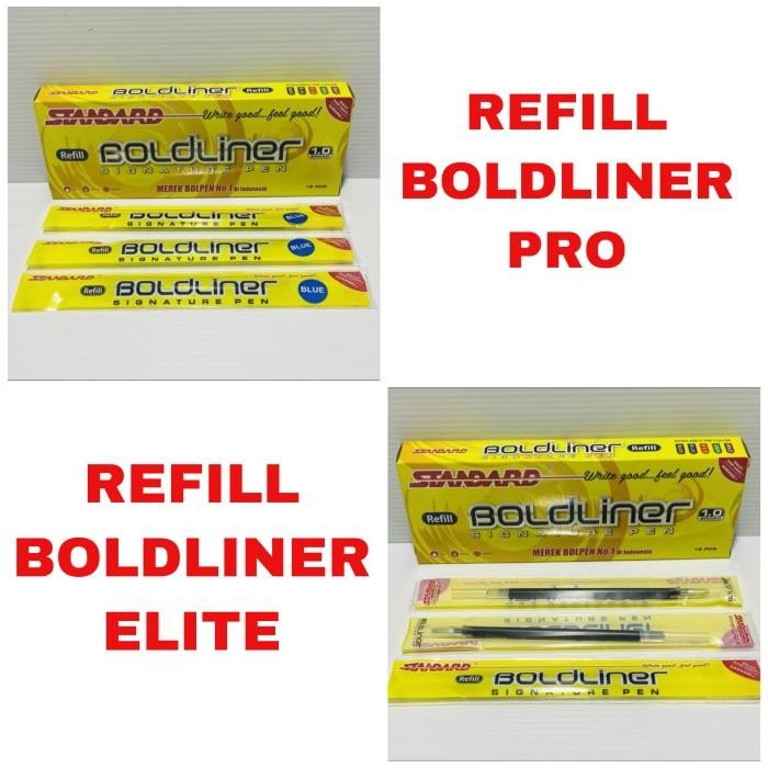 Jual Refill Pulpen Standard Boldliner Pro Dan Elite 1.0 / 1 Box Isi 12 ...