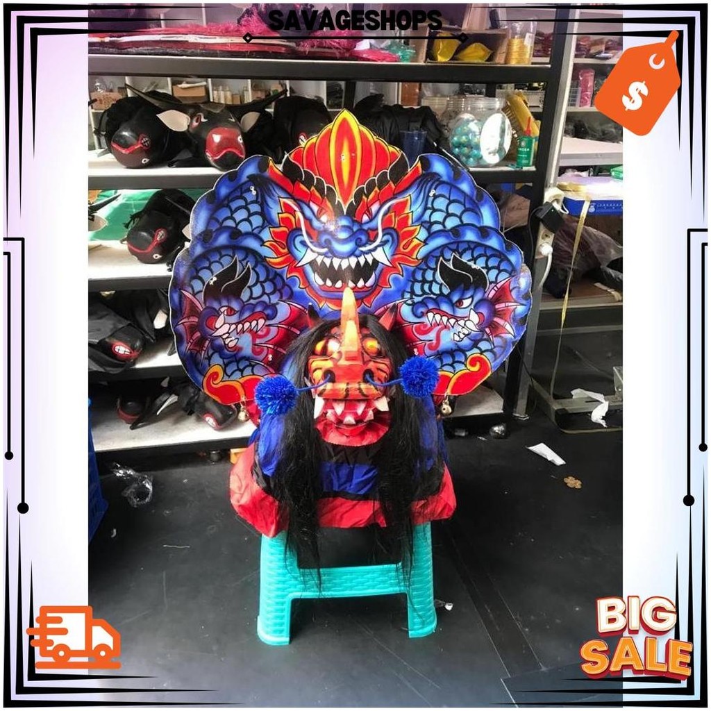 Jual Barongan Caplokan Kayu Devil Besar / Barongan Devil Motif Naga ...