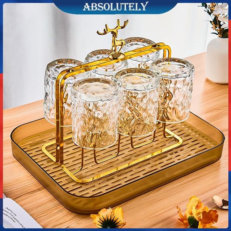 Jual Rak Tempat Gelas Aesthetic Gantung Rak Cangkir Stainless Steel nimalis Rak Gelas 6 Cup ...