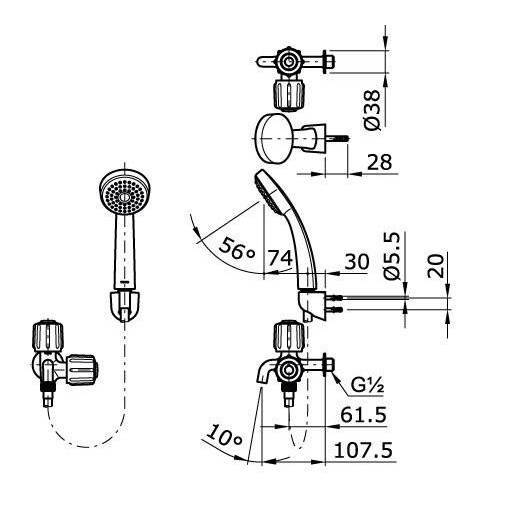 Jual Hand Shower Set With Sink Tap Toto Tx423S Putih !! Ready | Shopee ...