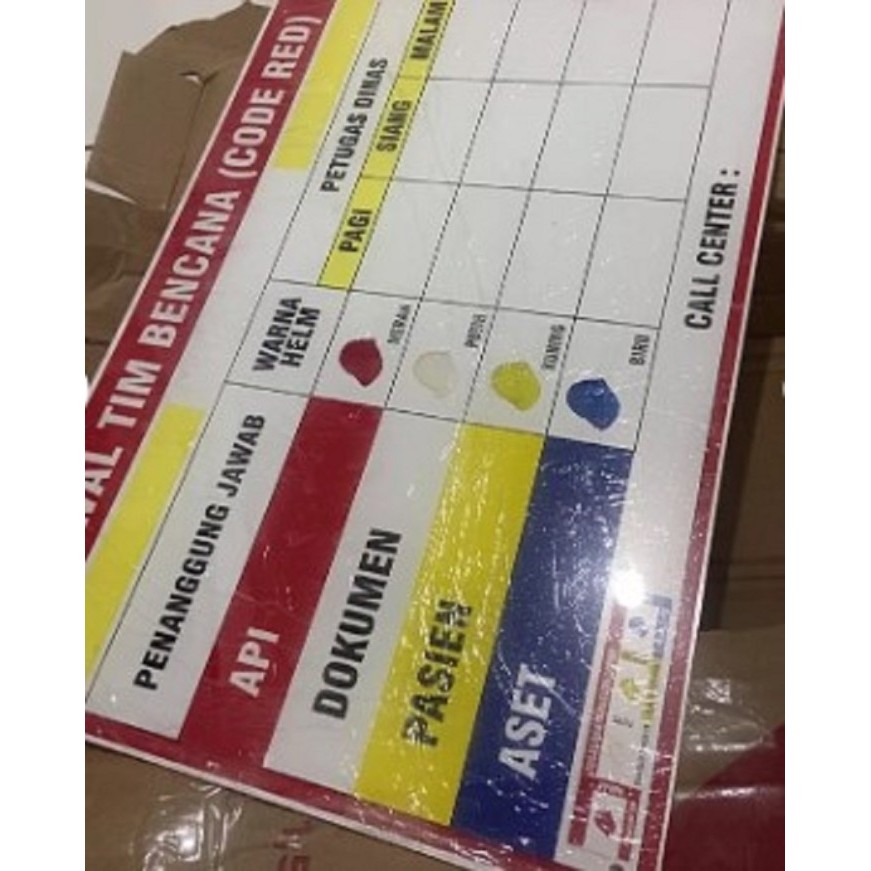 Jual Papan Akrilik Jadwal Tim Bencana, Papan Code Red | Shopee Indonesia