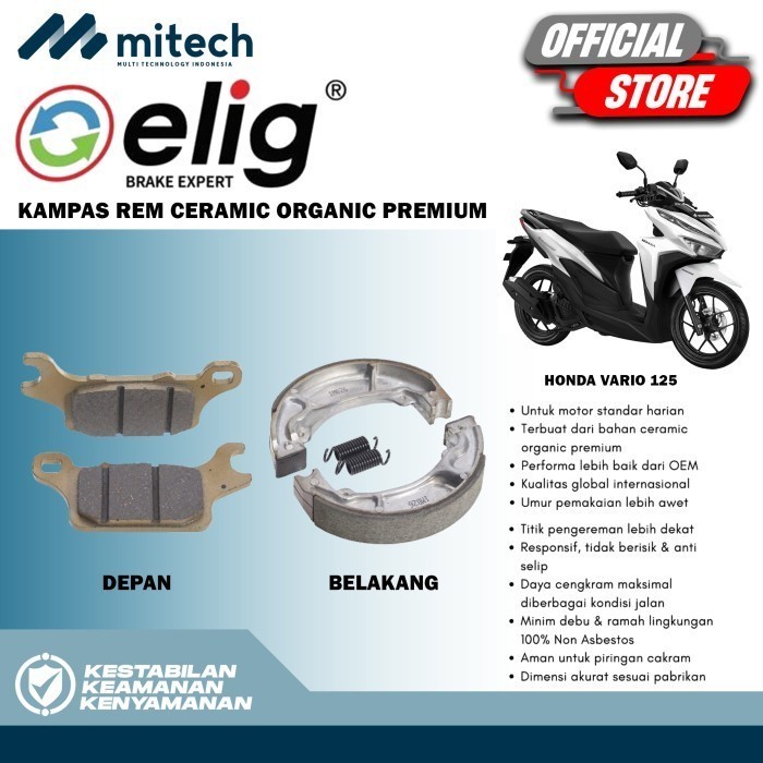 Jual Elig Kampas Rem Depan Belakang Motor Honda Vario 125 SCMH18 ...