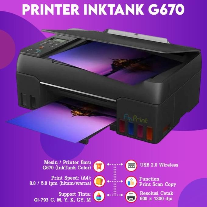 Jual BEBAS ONGKIR - Printer InkTank G670 Multifunction All-In-One WiFi ...