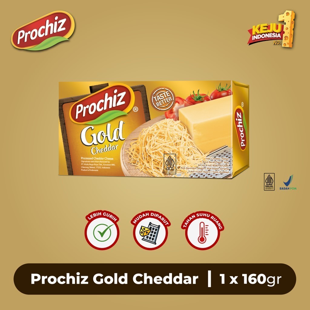 Jual PROCHIZ Gold Cheddar 160gr | Shopee Indonesia
