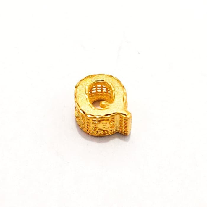 Jual Promo Liontin Pandora Huruf Q elegant emas asli Keren | Shopee ...
