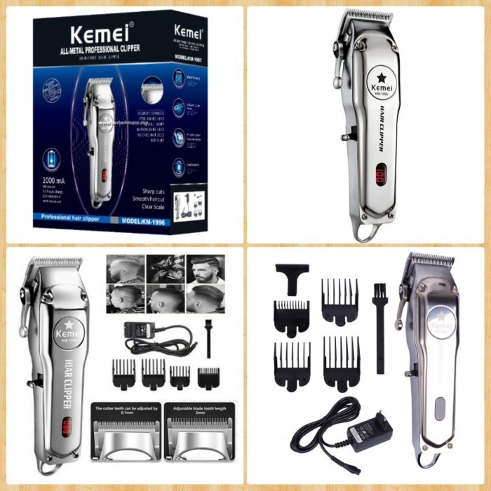 Jual KEMEI KM-1996 HAIR CLIPPER ORIGINAL MESIN CUKUR RAMBUT TANPA KABEL | Shopee Indonesia