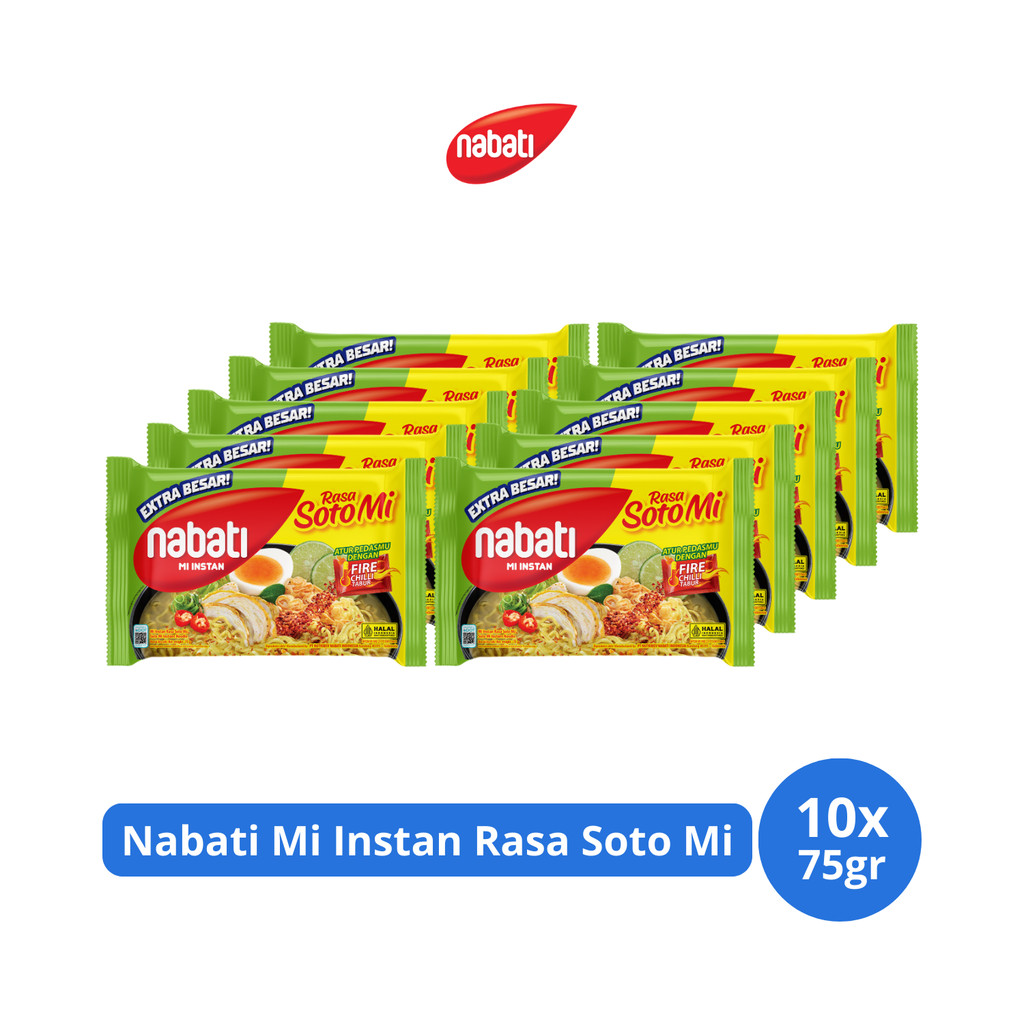 Jual Nabati Mi Instan Rasa Soto Mi 75gr x 10 pcs | Shopee Indonesia