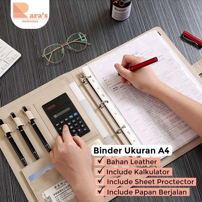 Jual HARGA DISC - Binder Organizer Kulit Ukuran A4 Bonus Kalkulator ...