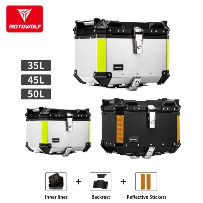 Jual Motowolf Top Box Motor Touring Box Pannier Motor Alumunium Alloy ...