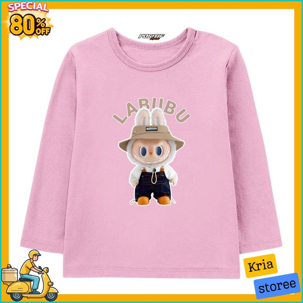 Jual Baju Kaos Anak Lengan Panjang Kaos Labubu Coklat Korea Terbaru ...