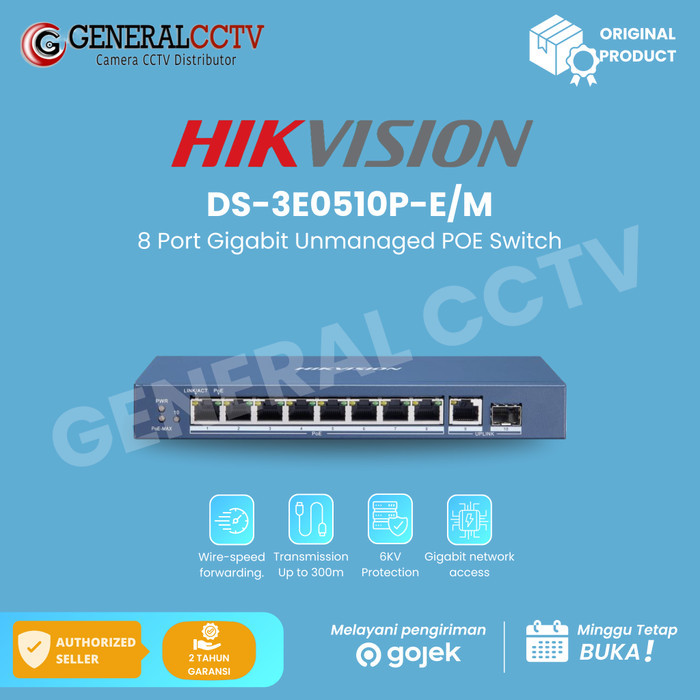 Jual Switch DS-3E0510P-E/M 8 Port Hikvision Gigabit Unmanaged POE Switch | Shopee Indonesia