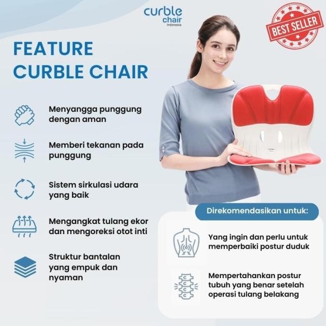 Jual Curble Posture Chair Wider - BUY 2 GET 3 (2pcs Black & 1pcs Grey ...
