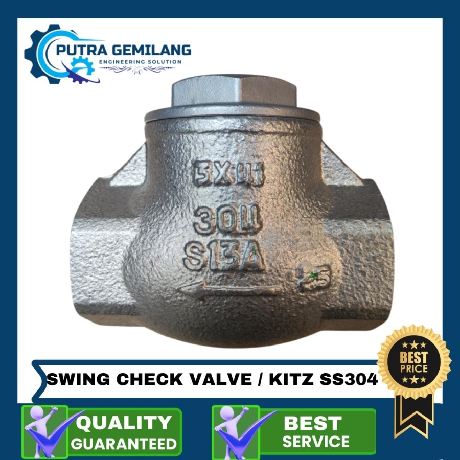 Jual SWING CHECK VALVE KITZ STAINLESS DRAT 2" inch / ORIGINAL | Shopee ...