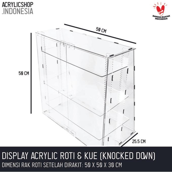 Jual DISPLAY ROTI / KUE / DISPLAY ACRYLIC / AKRILIK ETALASE / RAK ...
