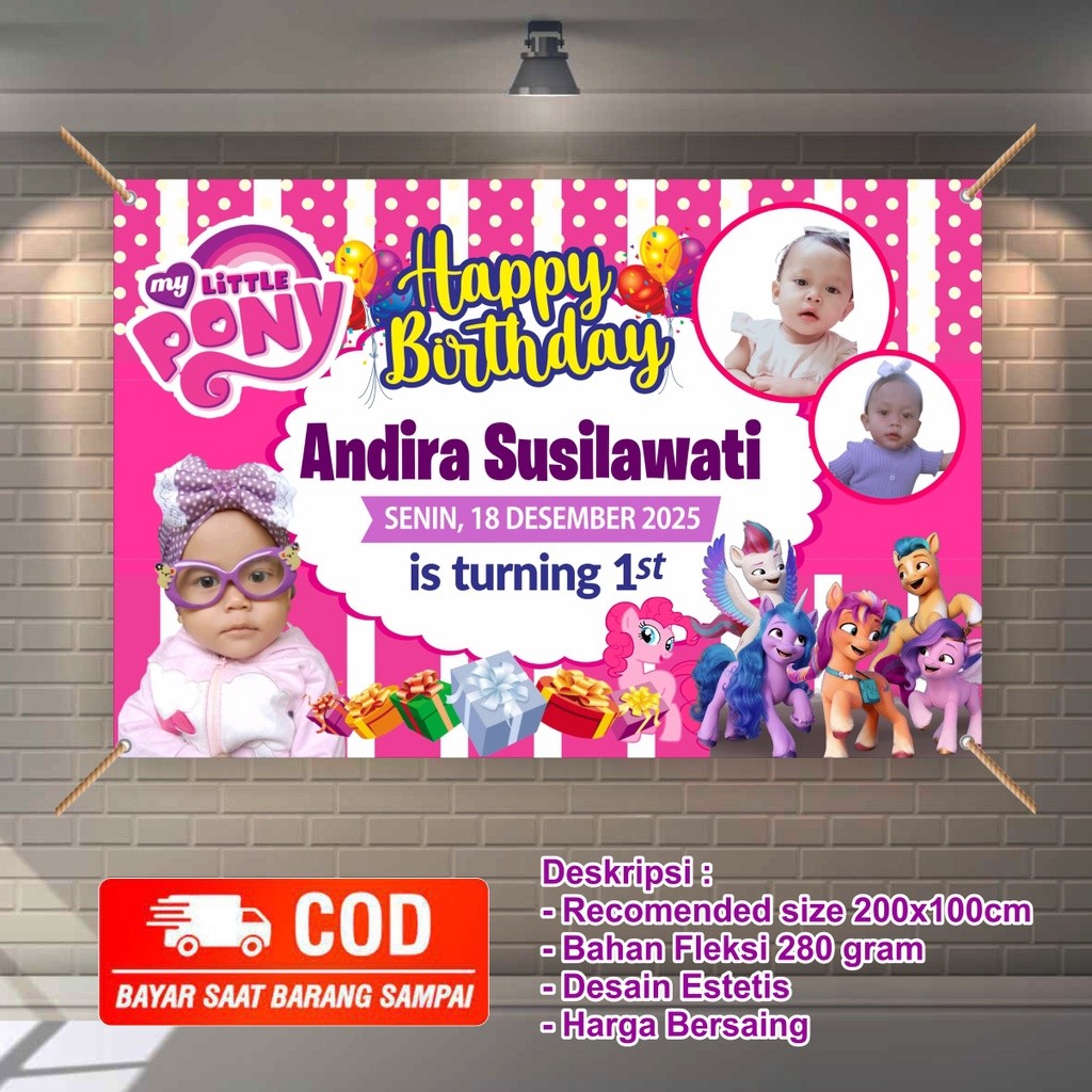 Jual PROMO DISKON GEDE !! Banner / Backdrop Ulang Tahun Anak Custom ...