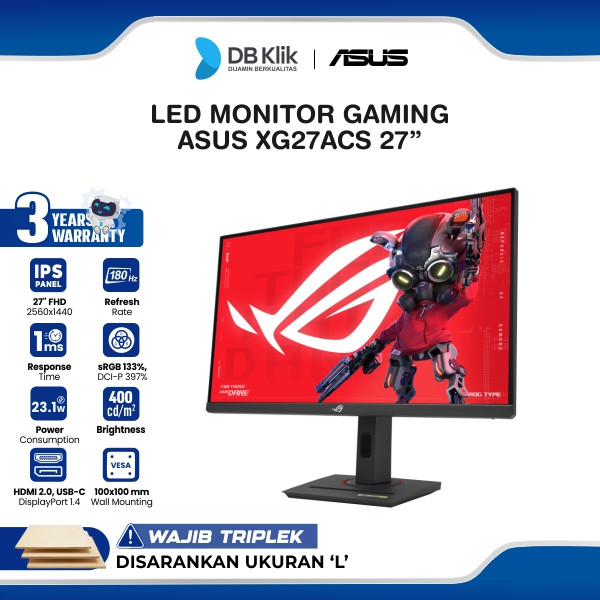 Jual ASUS ROG LED Monitor Gaming XG27ACS 27" IPS QHD 180Hz 1ms AMD ...