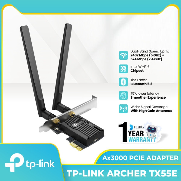 Jual Tp-Link Pcie Adapter Archer Tx55E Ax3000 Dualband Wifi 6 Bluetooth ...