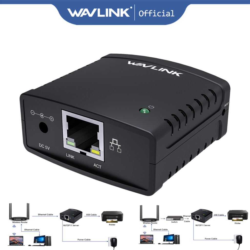 Jual Wavlink Usb 2.0 Port Lpr Printer Server Mft Dengan 10 100mbps ...