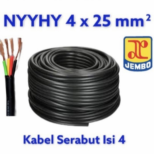Jual Kabel Listrik Serabut Jembo Nyyhy 4X25Mm 4X25 (Per Meter) | Shopee Indonesia