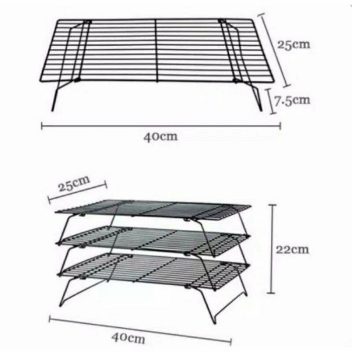 Jual Produk Ready Rak Pendingin Kue Susun 3 Tier Cooling Rack Stackable ...