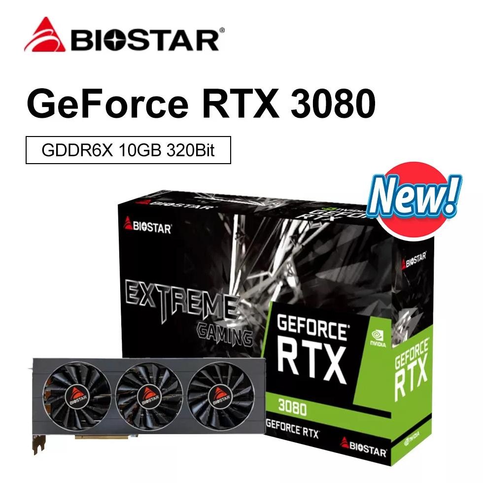 Jual biostar new graphic card rtx 3080 rtx 3070 lhr gddr6x 10gb 8gb ...