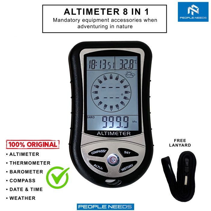 Jual Altimeter Digital 8 in 1 outdoor,kompas,termometer,barometer ...