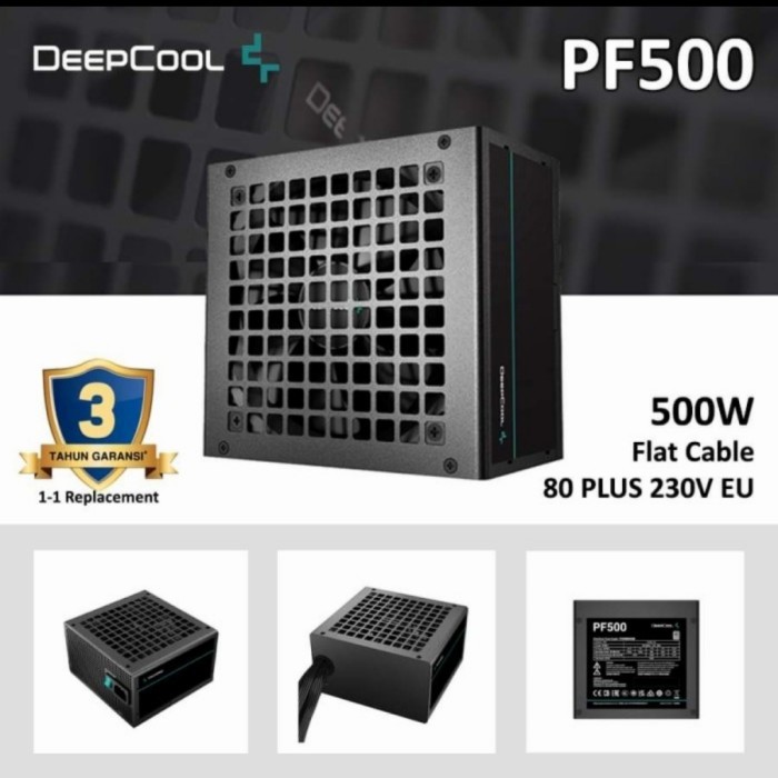 Jual BEBAS ONGKIR - PSU DEEPCOOL Power Supply PF500 PF 500 80Plus Flat ...