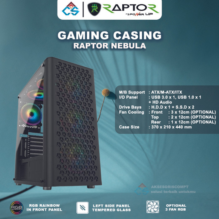 Jual HARGA DISC - Casing Gaming RAPTOR NEBULA - Casing Gaming FULL ATX ...