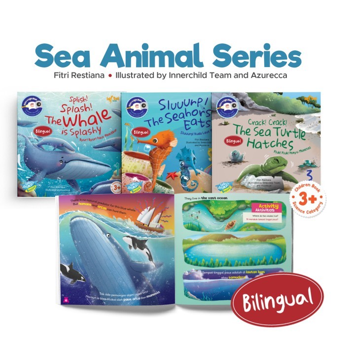 Jual Buku Anak Bilingual - Sea Animals Serie | Shopee Indonesia