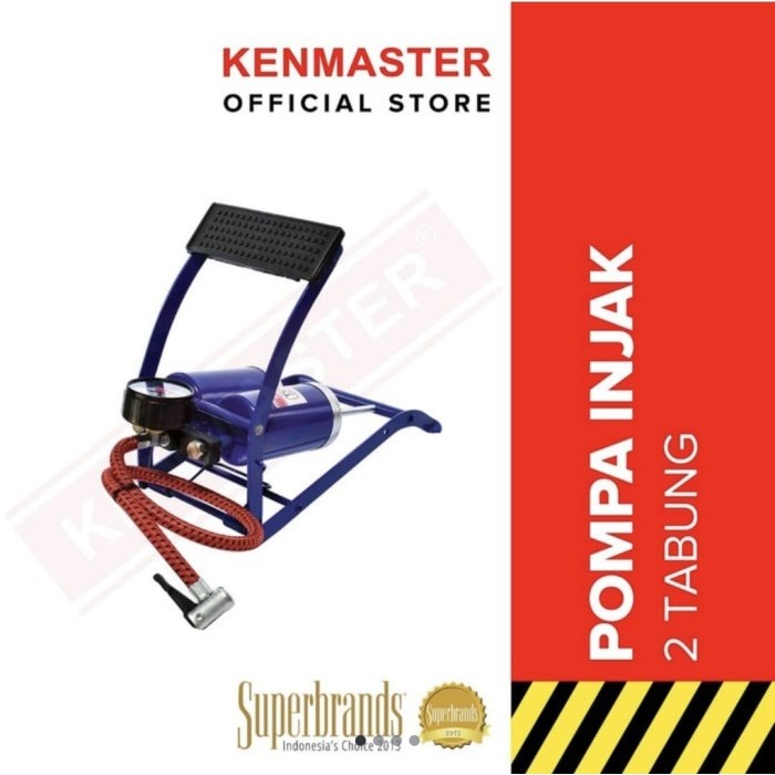 Jual Kenmaster Pompa Sepeda Injak Foot Pump 2 Tabung 60 Psi Cmart ...