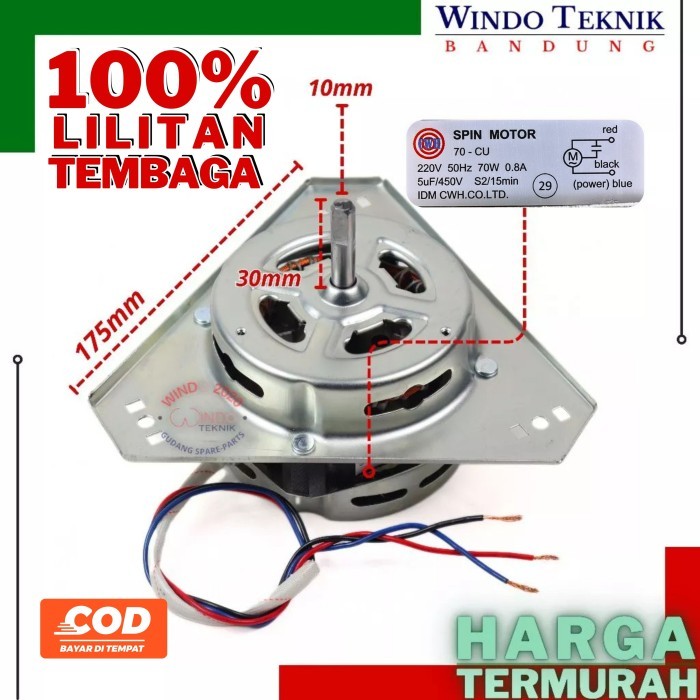 Jual MOTOR DINAMO SPIN PENGERING MESIN CUCI 2 TABUNG POLYTRON / POLITRON | Shopee Indonesia