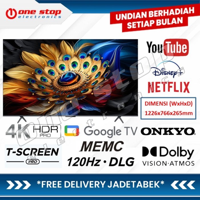 Jual TCL 55C655 QLED PRO 4K UHD Smart Google TV w/ ONKYO 2.1CH 55 Inch | Shopee Indonesia