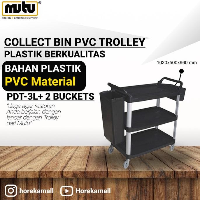 Jual MUTU PDT-3L 3S Series - Troli 3 Tingkat Ember Basket Restoran ...