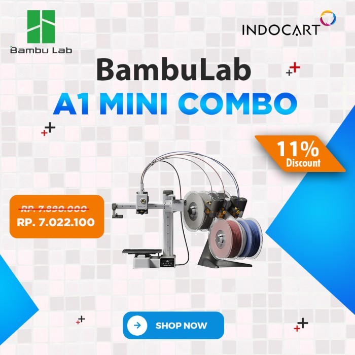 Jual 3D Printer Unit BambuLab A1 Mini Combo, Multi Colour AMS 3D Printer | Shopee Indonesia