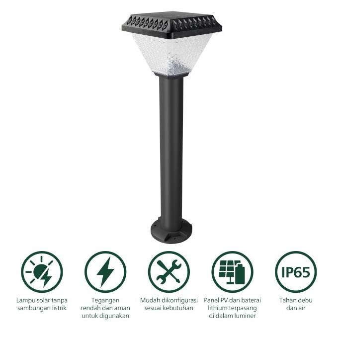 Jual Philips Lampu Taman Essential Smartbright Solar Bollards Square Large | Shopee Indonesia