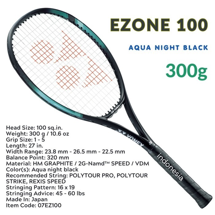 Jual Yonex EZONE 100 300g Aqua night black - raket tenis | Shopee Indonesia