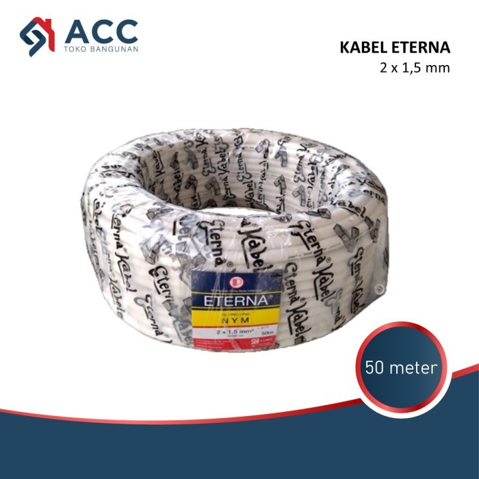 Jual Kabel Eterna Nym 2X1.5 50M Kabel Listrik Eterna 2X1.5 1 Roll 50 Meter | Shopee Indonesia