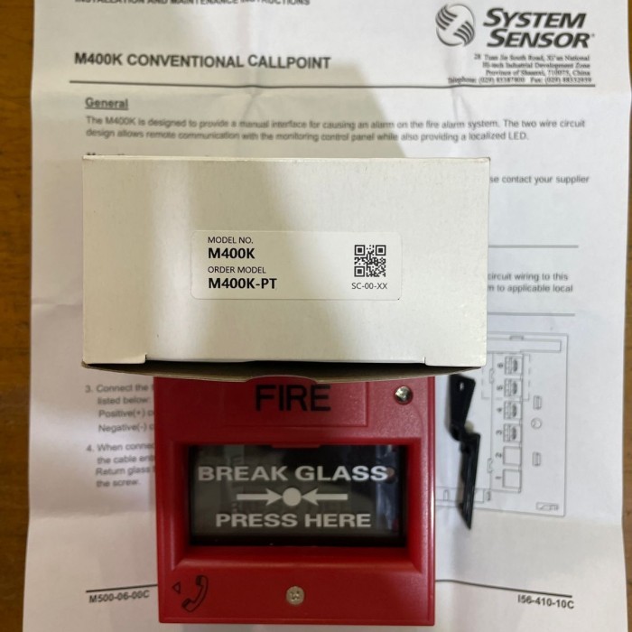 Jual Produk Premium System Sensor M400K Break Glass Manual Call Point ...