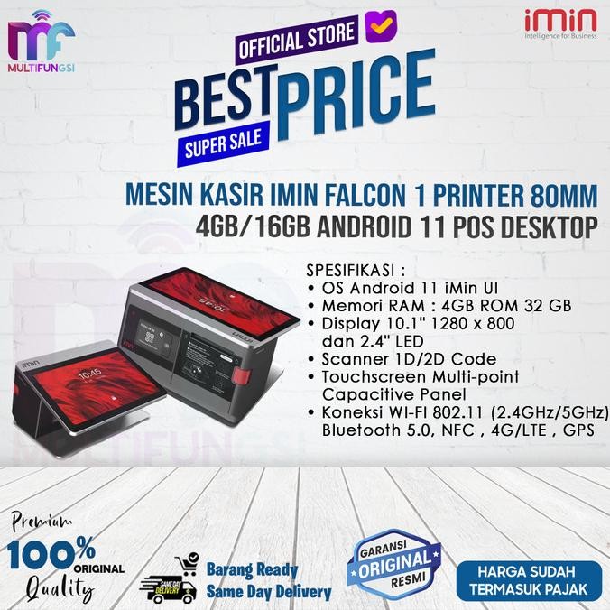 Jual Mesin Kasir iMin Falcon 1 Printer 80mm 4GB/16GB Android 11 POS Desktop | Shopee Indonesia
