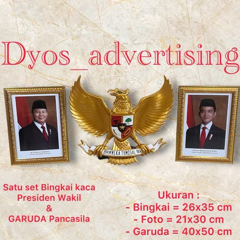 Jual Hot Murah Satu Set Bingkai Foto Presiden Wakil Dan Garuda ...