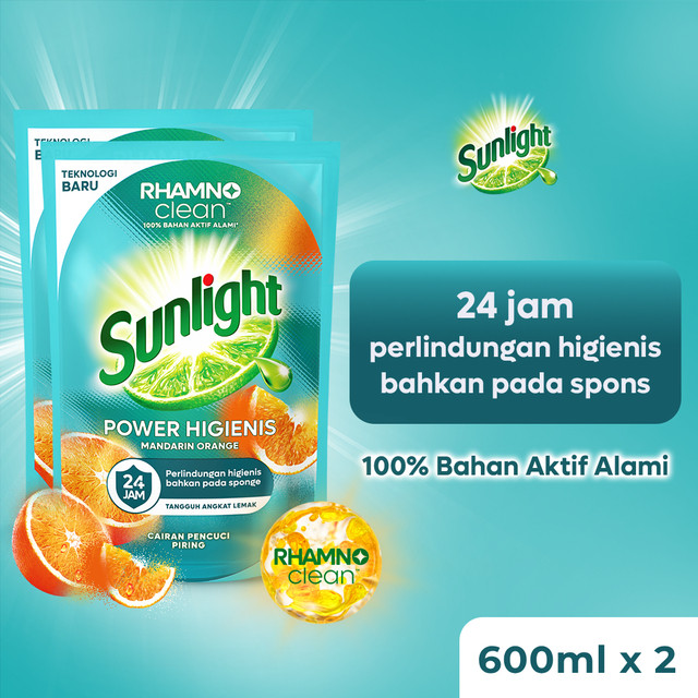 Jual Sunlight Sabun Cuci Piring Power Higienis 600ml x 2 pcs | Shopee ...