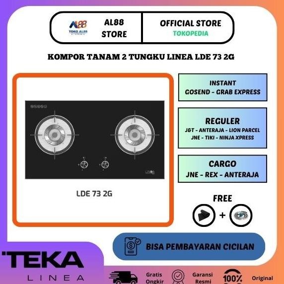 Jual READY Kompor Tanam Gas Kaca 2 Tungku Linea Teka LDE 73 2G - Free ...